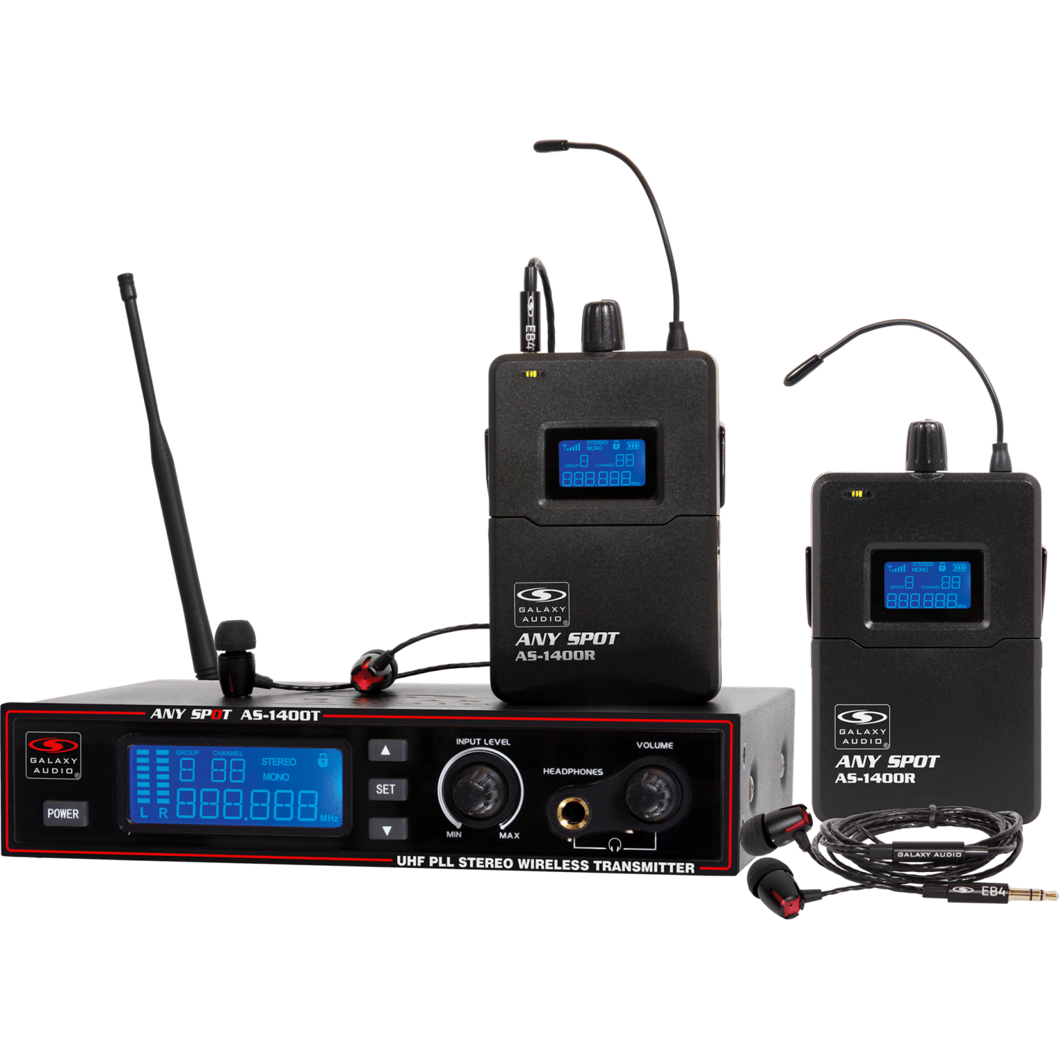 AS-1400 275 Channel Stereo Wireless Personal In-Ear Monitor System ...