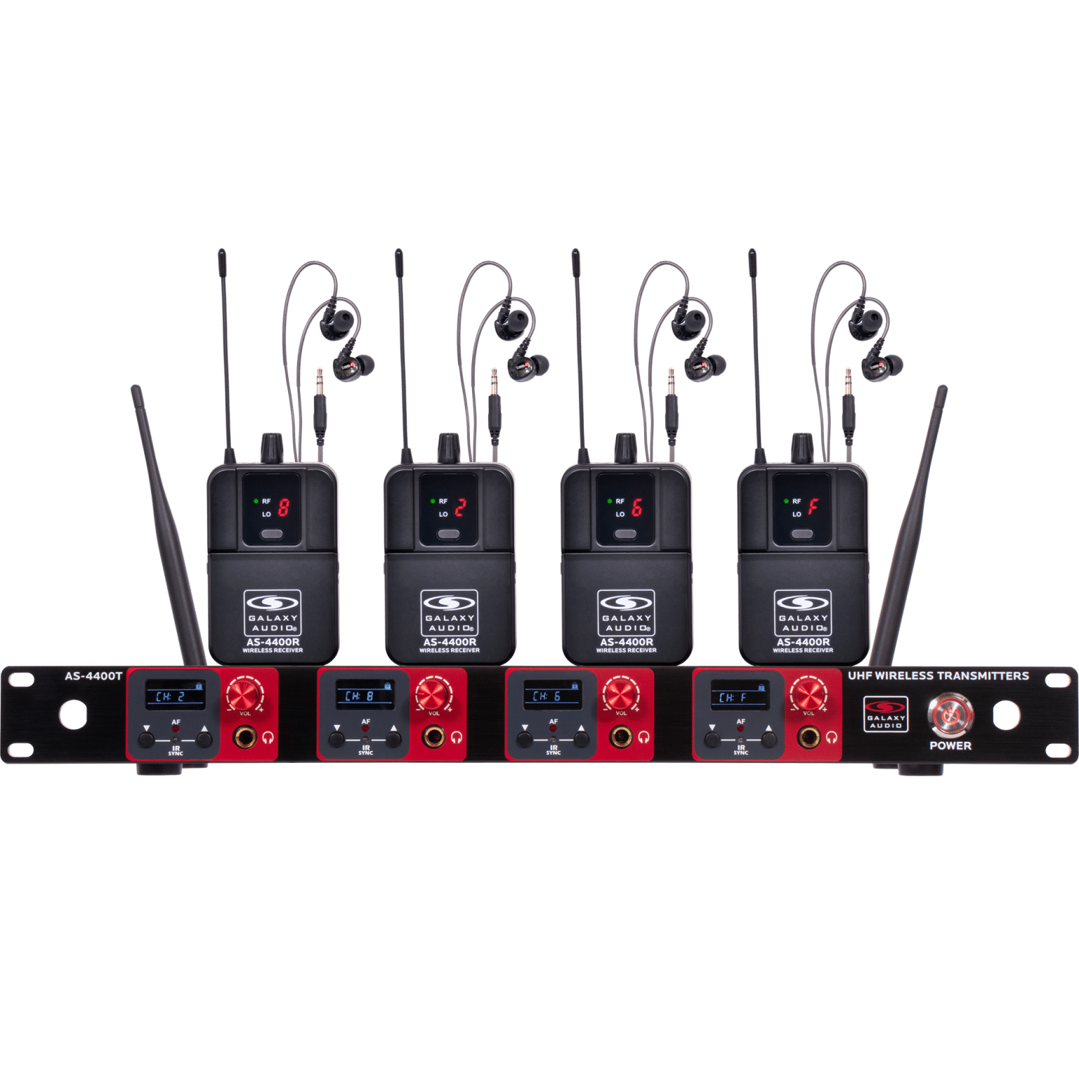 AS-4400 Quad Wireless In-Ear Monitor Band System - Galaxy Audio